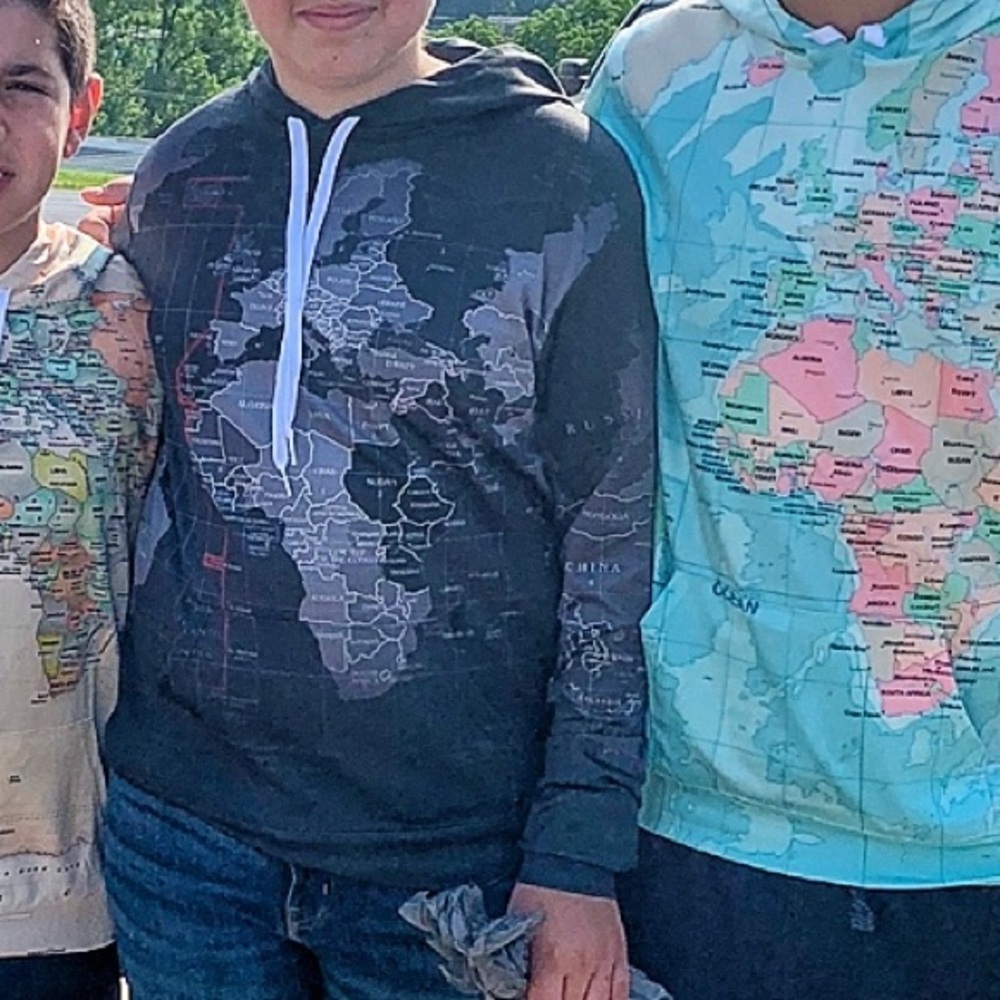 World Map Hoodie Unisex - Gem